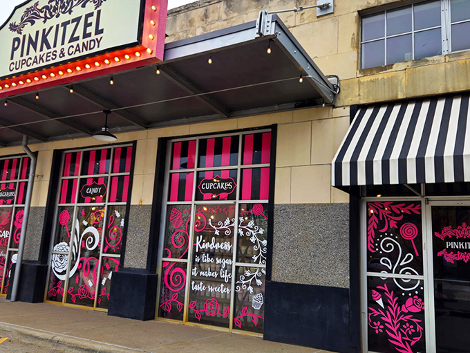 The marquee doesn't lie&mdash;Pinkitzel is where cupcake dreams and candy fantasies collide in a pink-striped wonderland on Oklahoma City's sweet scene.