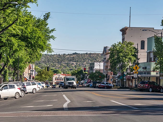 Historic Prescott Hotel stands proudly on Whiskey Row, where cowboys once traded tall tales and taller drinks. Today's visitors find charm instead of shootouts. 