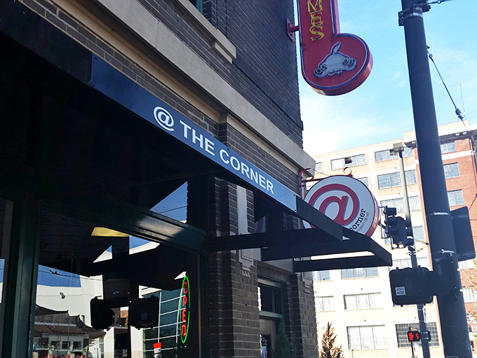 The iconic @ sign beckons hungry patrons like a lighthouse for breakfast lovers. Downtown Little Rock's best-kept secret hides in plain sight.