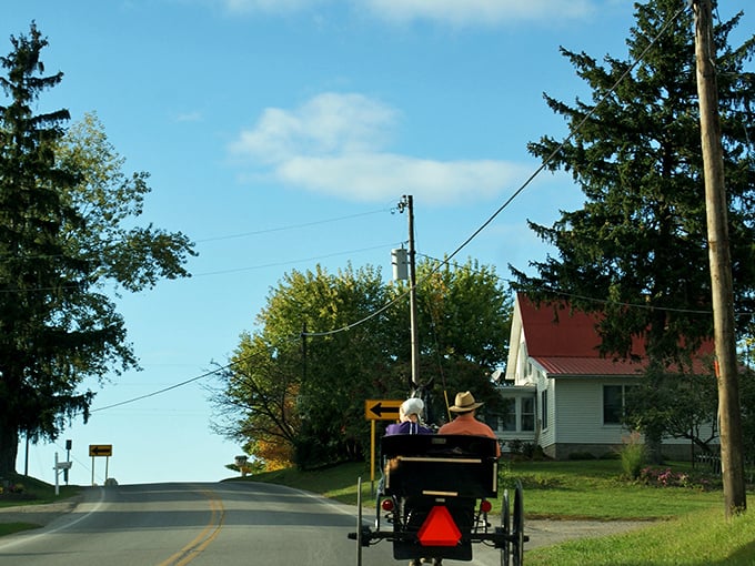 The unassuming exterior of Mrs. Miller's Family Restaurant, where Amish families and hungry tourists alike gather for comfort food that transcends time.