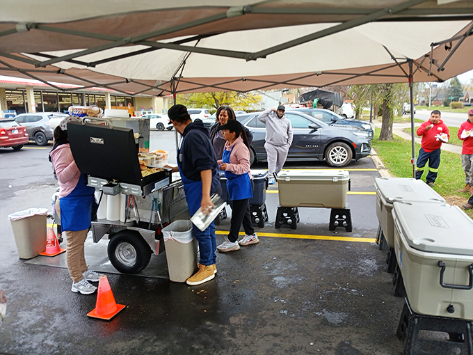 The outdoor setup at Garcia's proves the best culinary experiences don't need fancy tablecloths&mdash;just a tent, a grill, and people who know what they're doing.