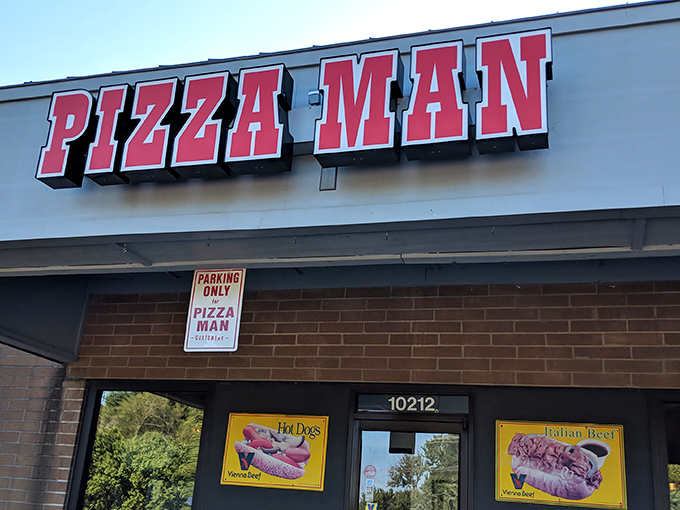 The unassuming storefront of The Pizza Man in Lenexa might fool you, but locals know this brick fa&ccedil;ade hides Chicago-style treasures worth the pilgrimage.
