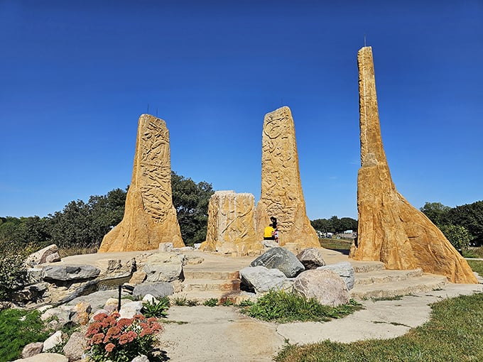 The Missouri River curves gracefully through autumn-painted hills, reminding us that Nebraska's landscape has more plot twists than a good mystery novel. 
