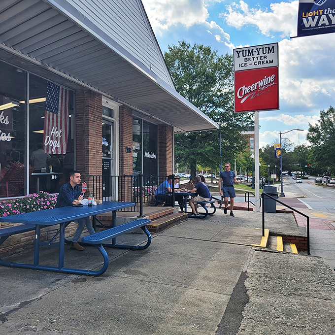 The unassuming brick facade of Yum Yum Better Ice Cream hides Greensboro's ultimate comfort food sanctuary. Good things come in modest packages. 