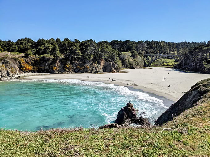 "Welcome to paradise!" This pristine stretch of sand is Mother Nature's way of saying, "Hey California, I've still got a few tricks up my sleeve!"