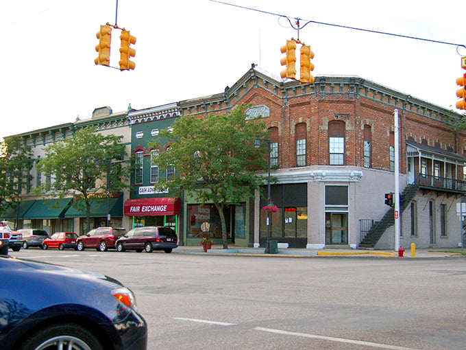 Downtown Paw Paw greets you with that perfect small-town charm &ndash; complete with a purple bike lane that says "we're quirky and proud of it."