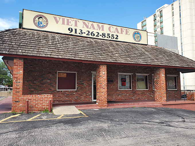 The unassuming brick exterior of Vietnam Cafe 39 hides culinary treasures within&mdash;proof that the best food experiences often come in modest packages.