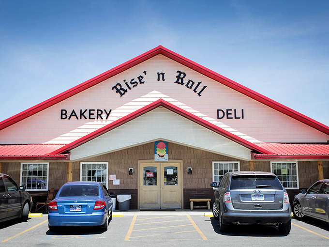 The humble red-roofed exterior of Rise'n Roll belies the pastry paradise within. Like finding a treasure chest disguised as a garden shed.