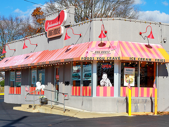 The pink and yellow striped awning of Johnnie's isn't just eye-catching&mdash;it's a beacon calling hungry Delawareans home to comfort food paradise.