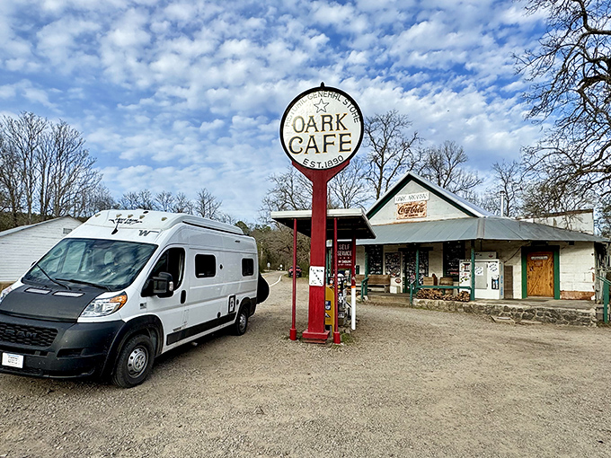 The pilgrimage begins here &ndash; a humble white building with a vintage Oark Cafe sign that's drawn road-trippers and hungry adventurers for generations.