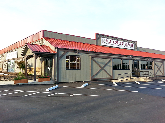 The unassuming exterior of Mill Creek General Store &ndash; where culinary treasures hide behind a humble fa&ccedil;ade that wouldn't look out of place in a Norman Rockwell painting. 