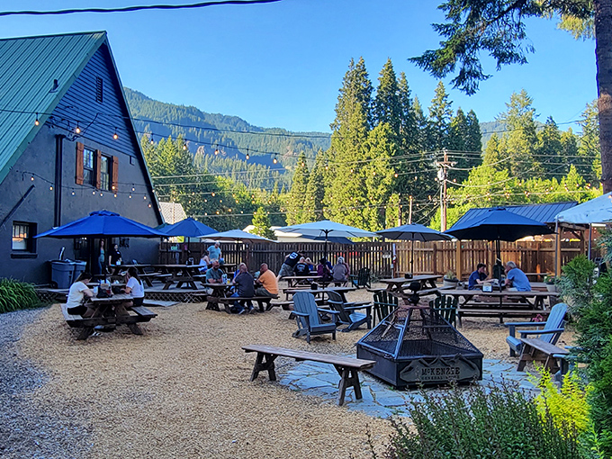 The A-frame exterior of McKenzie General Store stands like a mountain sentinel, promising refuge and remarkable sandwiches to weary travelers on Highway 126. 