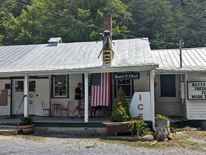 The unassuming white clapboard exterior of Natural Bridge General Store hides culinary treasures within, like Clark Kent's glasses concealing Superman.