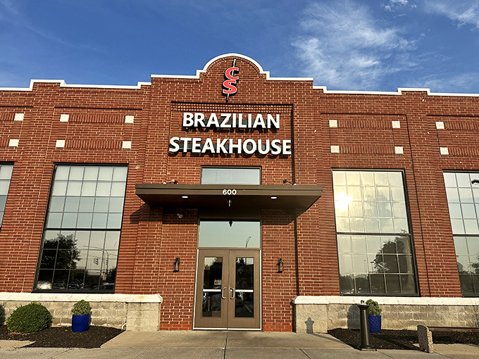 The brick facade of CS Brazilian Steakhouse stands unassumingly in Newark, like Clark Kent before he steps into a phone booth. Meat paradise awaits inside. 