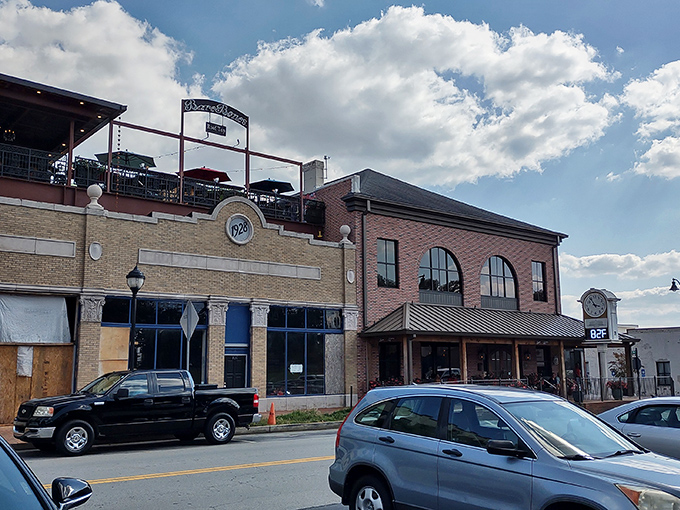 The unassuming brick exterior of Bare Bones Steakhouse in downtown Buford hides culinary treasures within, like a delicious secret waiting to be discovered.