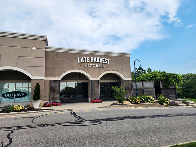 The unassuming brick exterior of Late Harvest Kitchen belies the culinary treasures waiting inside. Like finding a Michelin star in a strip mall.