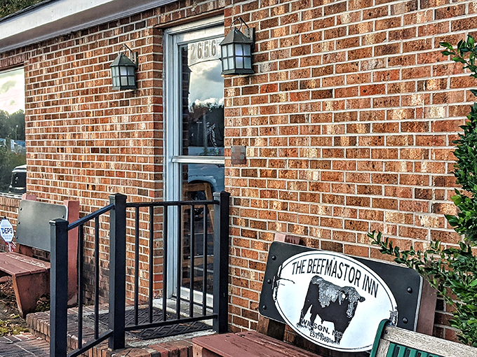 The unassuming brick exterior hides culinary greatness like Clark Kent's glasses hide Superman. This modest building houses steak nirvana. 