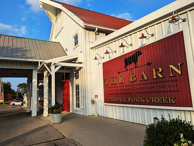 The architectural equivalent of a warm welcome, this converted barn promises culinary treasures inside that rival its charming exterior.
