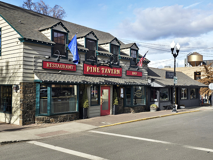 The unassuming exterior of Pine Tavern belies the culinary treasures within. Bend's historic gem stands ready to welcome hungry adventurers. 