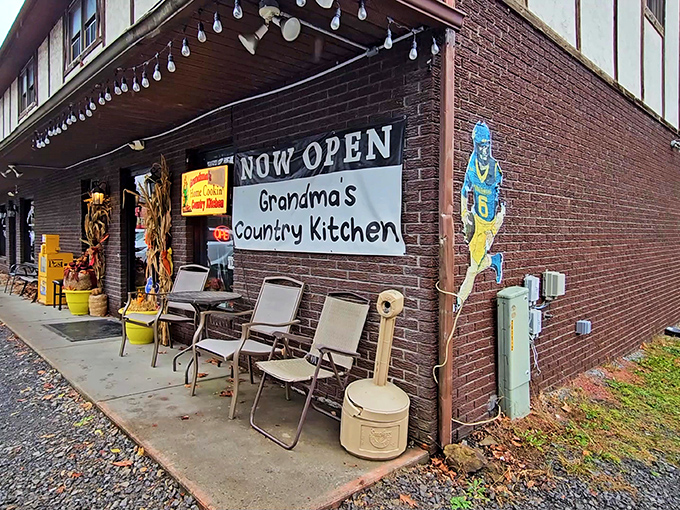 The unassuming exterior of Grandma's Country Kitchen might not stop traffic, but locals know this Tudor-style building houses breakfast gold worth its weight in gravy.