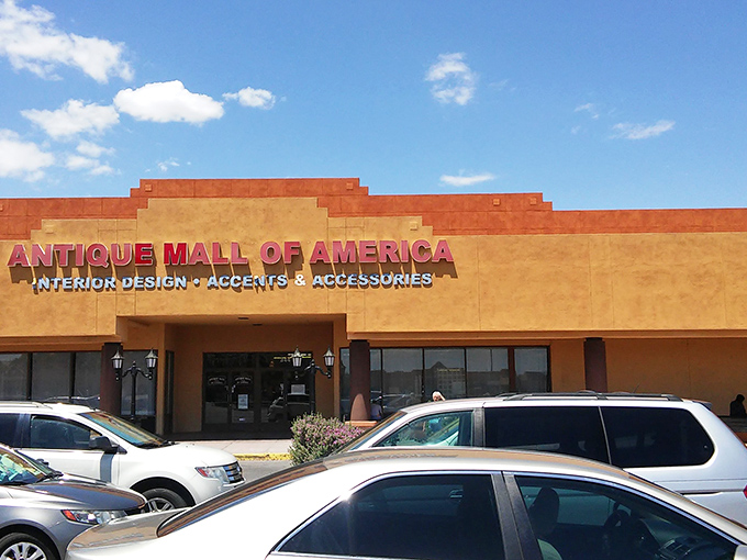 The Southwestern-style exterior of Antique Mall of America belies the labyrinth of historical treasures waiting just behind those doors.