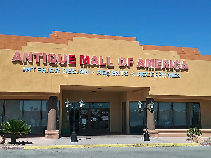 The Southwestern-style exterior of Antique Mall of America belies the labyrinth of historical treasures waiting just behind those doors.