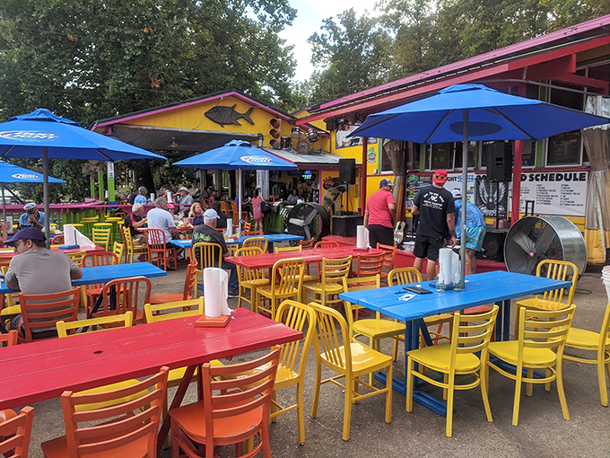The lakeside dining deck offers that perfect combination: breathtaking water views and the anticipation of seafood that's about to rock your world.
