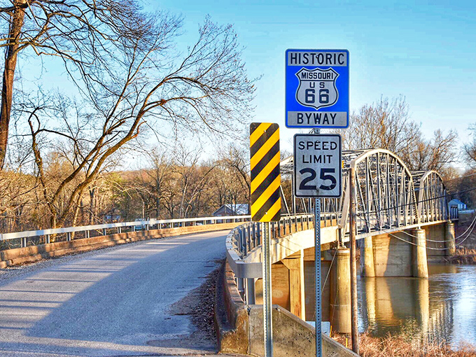 Nothing says "American adventure" quite like that iconic shield sign. Missouri's stretch of the Mother Road beckons with promises of simpler times. 