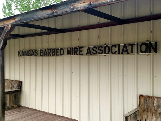 The unassuming entrance to wire wonderland. Who knew a simple sign could promise such an unexpectedly fascinating journey through American history?