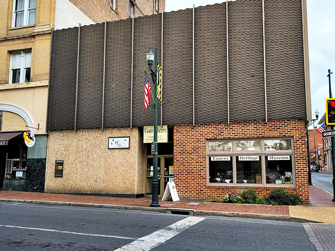 The unassuming brick storefront in downtown Staunton hides a photographic wonderland inside, like finding a time machine disguised as a small-town shop.
