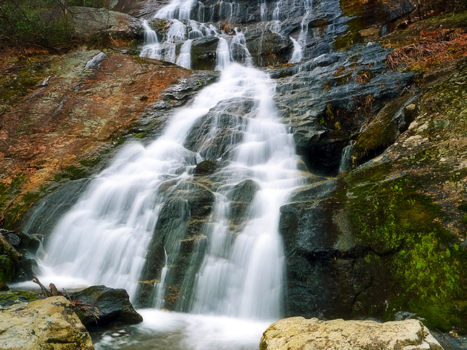 Nature's own water feature&mdash;Crabtree Falls cascades down ancient rock faces like liquid crystal, catching sunlight in ways no home fountain could ever dream of matching.