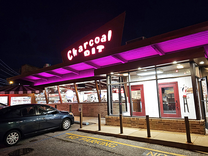 The iconic A-frame roof and glowing red sign have welcomed hungry Delawareans for generations. Some architectural styles never go out of fashion.