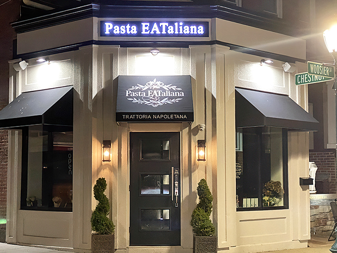 Pasta Eataliana's corner location in New Haven is like finding Italy's embassy on Connecticut soil&mdash;complete with those distinctive green panels and inviting outdoor tables.