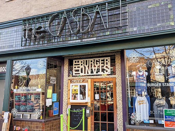 The storefront beckons like a burger beacon on Massachusetts Street, promising delicious rebellion against ordinary fast food.