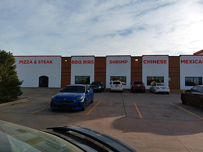 The Promised Land of buffets beckons from the roadside, with Feast's distinctive exterior proudly announcing its multi-cultural culinary mission to hungry Oklahomans.