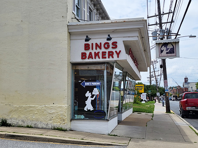 The iconic storefront of Bing's Bakery stands as a sweet landmark in Newark, its vintage sign promising delicious traditions since 1946.