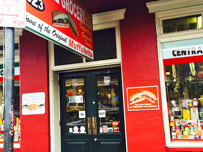 The iconic red storefront on Decatur Street has been beckoning sandwich pilgrims since 1906, proudly declaring itself "Home of the Original Muffuletta."