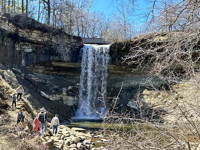 Nature's green cathedral awaits just steps from the city. This shaded pathway feels like stepping into a secret garden movie set.
