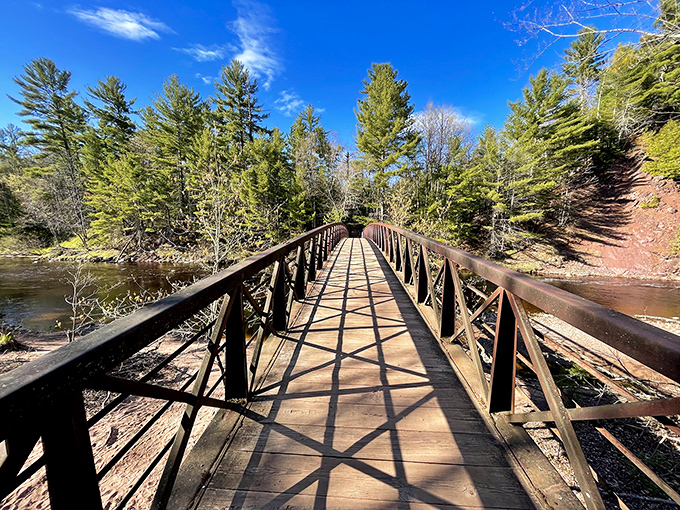 These wooden staircases aren't just functional&mdash;they're time machines taking you deeper into Wisconsin's emerald cathedral of pines and birch.