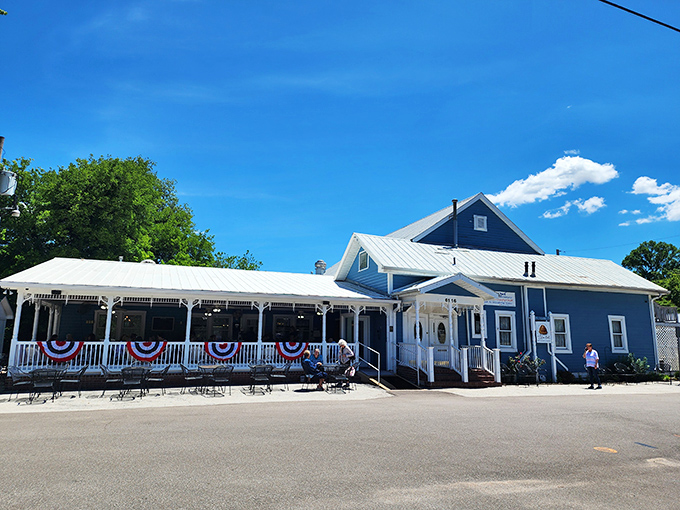 The blue clapboard exterior isn't just charming&mdash;it's a beacon for pie pilgrims. This historic Kimmswick treasure has been satisfying sweet tooths since 1985.