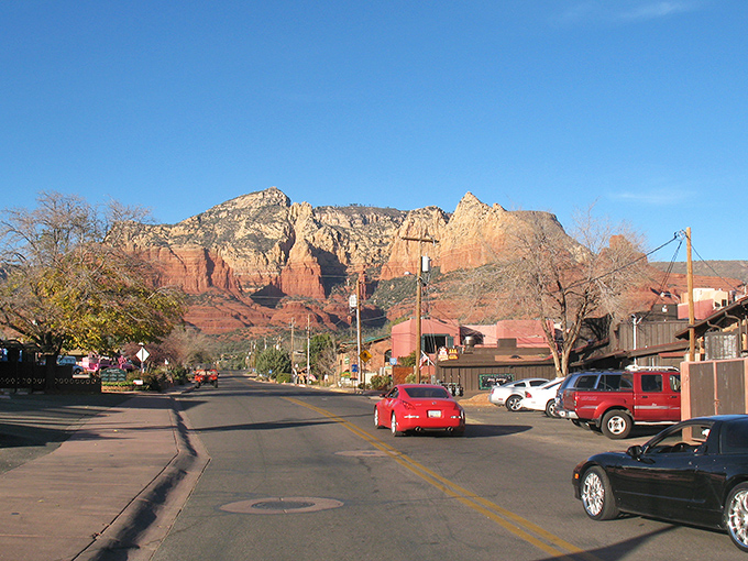 Sedona's main drag looks like a movie set with those impossibly red mountains framing every view. Nature's own screensaver!