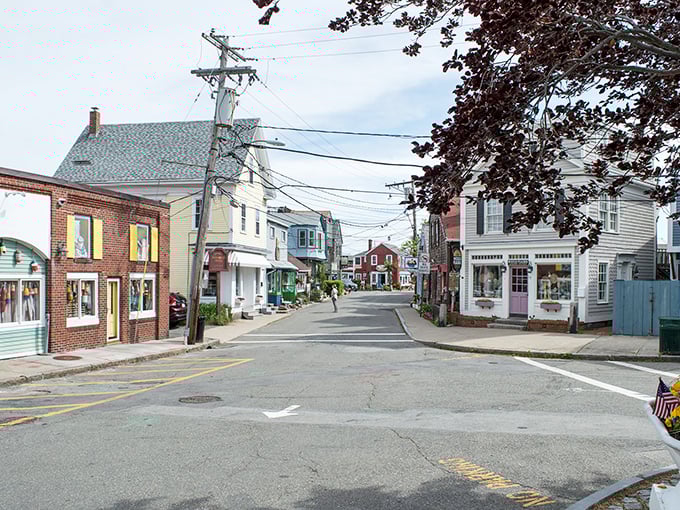 Quintessential coastal charm lines Rockport's main street, where every weathered shingle tells a story and lobster awaits around each corner.