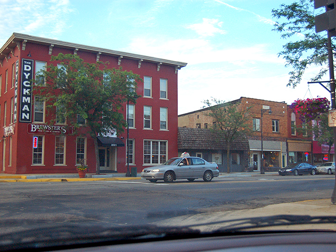 Downtown Paw Paw greets you with that perfect small-town charm &ndash; complete with a purple bike lane that says "we're quirky and proud of it."