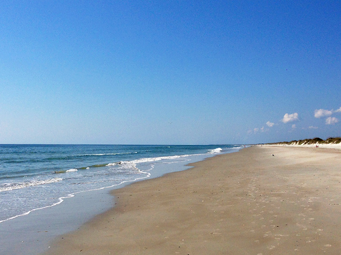 Sea oats dance in the coastal breeze while pristine white sands stretch toward the horizon. Nature's minimalist masterpiece at its finest.