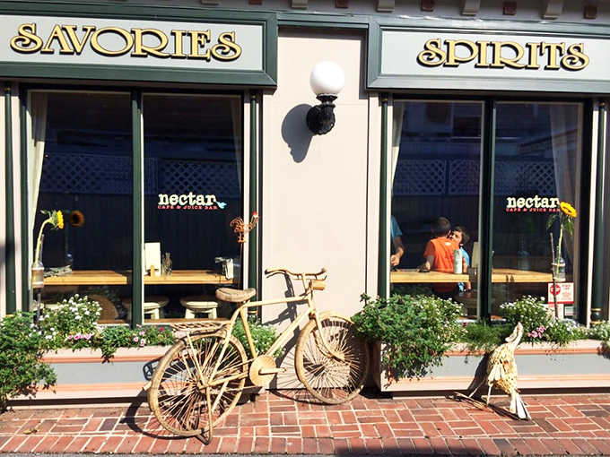 The storybook entrance to Nectar beckons like a culinary lighthouse on Lewes' historic streets. Those green doors might as well be portals to breakfast nirvana. 
