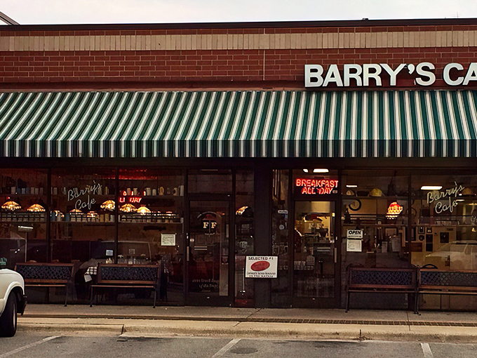 The unassuming brick exterior of Barry's Cafe might fool you, but locals know this Raleigh strip mall hides breakfast paradise inside. 