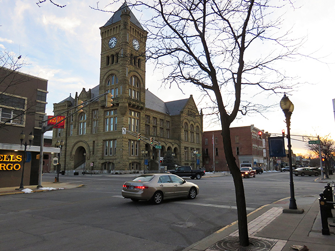The downtown historic buildings stands like a Victorian-era sentinel, reminding visitors that small-town architecture can still take your breath away.