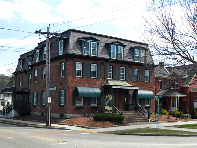 Downtown Keene's colorful storefronts welcome visitors with New England charm. Those awnings aren't just pretty&mdash;they're perfect for window shopping in any weather.