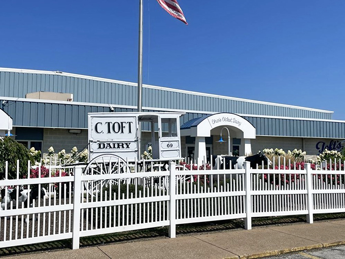 Ohio's Oldest Dairy isn't just a slogan&mdash;it's a promise kept since 1900. The iconic blue and white exterior stands like a temple to frozen delights.