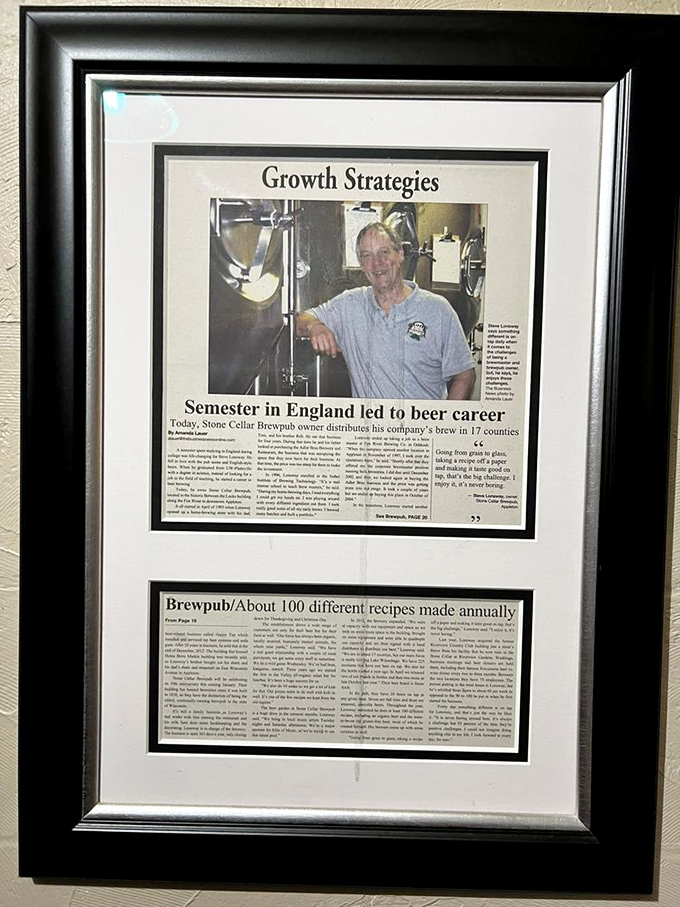 Even the walls tell stories at Stone Arch. This framed article is like finding the origin story in your favorite comic book series.